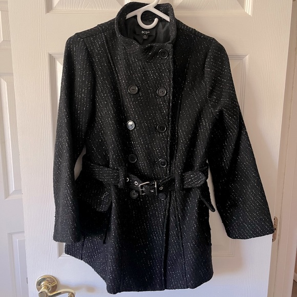 BCX | Jackets & Coats | Bcx Girljcpenny Black Sparkly Pea Coat | Poshmark